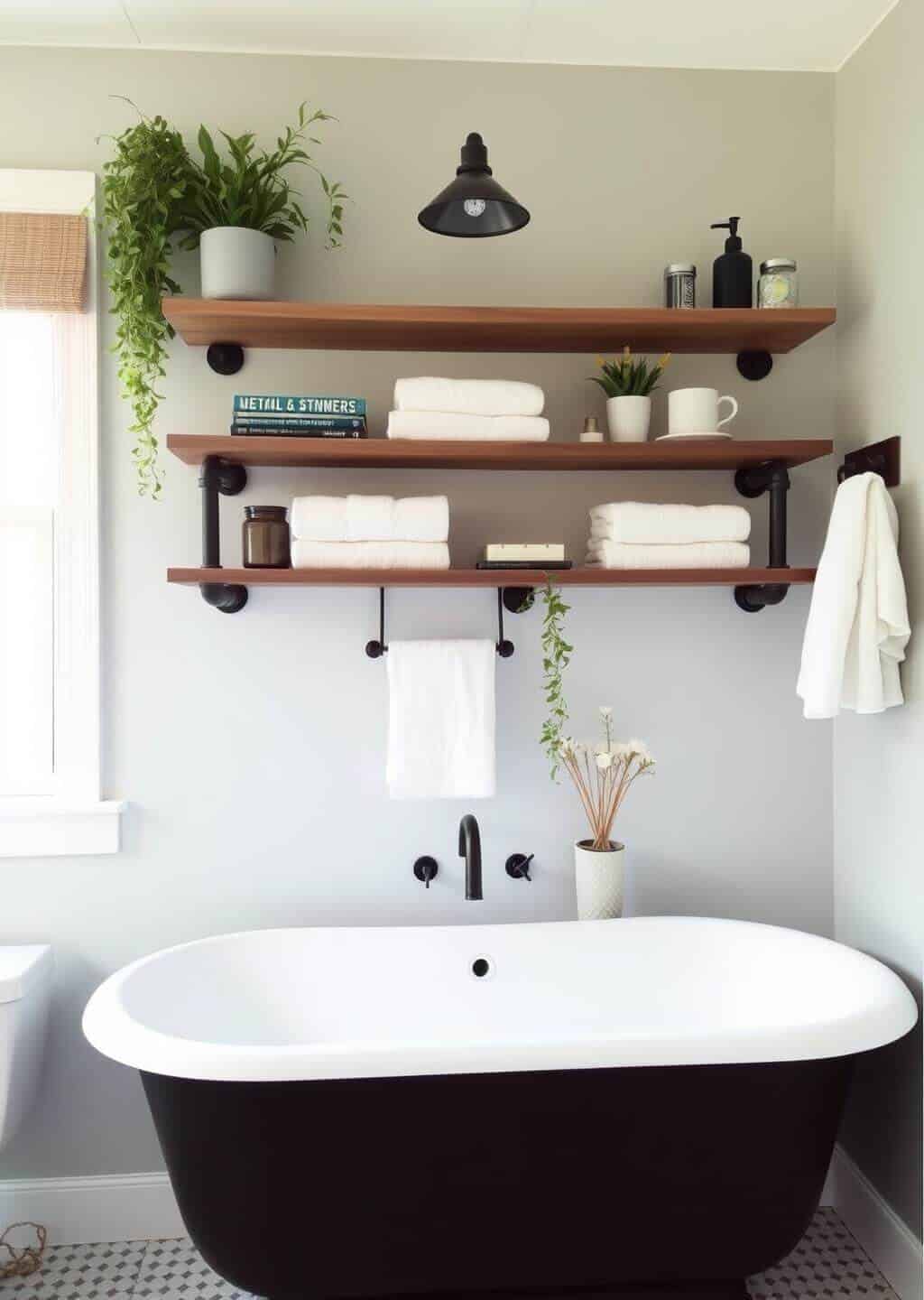 28 Beautiful Bathroom Wall Shelf Ideas - Modern Mama